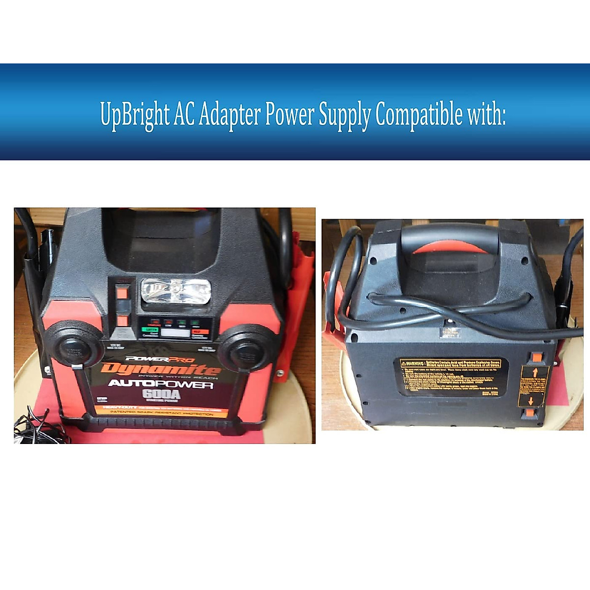 UpBright 12V AC/DC Adapter Compatible with Quipp PowerPro Dynamite AutoPower Power Pro Auto DP600 600A DP300 300A 12 Volt Starting Jump Pack Jumper Starter 12VDC 300mA 500mA Supply Battery Charger PSU