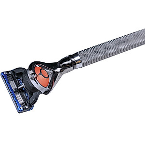 Diamond Design Anti Slip Chrome Metal Handle 5 Blade Cartridge Pro glide Flexball Razor Shaver