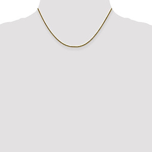 Diamond2Deal 14k Yellow Gold 1.5mm Hollow Round Box Chain Necklace 16"