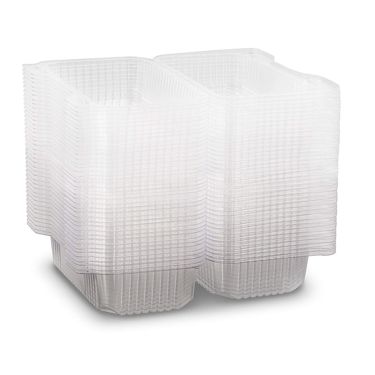 Disposable Sturdy Plastic Hinged Loaf Containers - Durable Small Hoagie Container (Pack of 40) by MT Products - Made in The USA