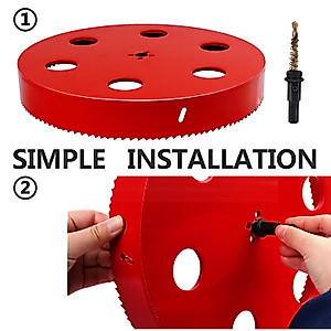 235mm / 9-1/4 inch HSS Bi-Metal Hole Saw Hole Drilling Cutter for Wood Boards Plastic Thin Metal (235mm / 9-1/4 inch)