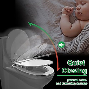 Round Toilet Seat Marble Repeating marble texture Geometry floor Mosaic Resin Toilet Seat with Quietly Close Quick Release Hinges Decorative Toilet Seat with Cover Easy to Clean and Install