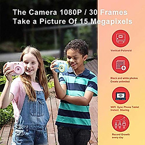 LKYBOA Pink Children's Camera -Children Digital Cameras Kid Action Camera Toddler Video Recorder Child Rechargeable Camera