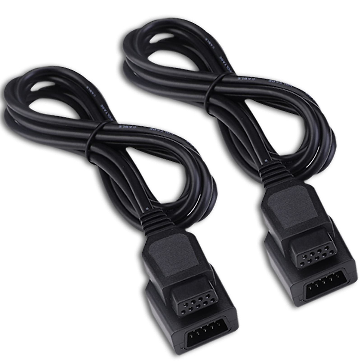 JoFong 9 Pin Controller Extension Cable for Classic Retro Game Consoles AV 620, HD 621, HD 821 Plug and Play Wired Video Game Controller Gamepad Extension Cable 5.8ft 2 Pack (cable-new-abc)
