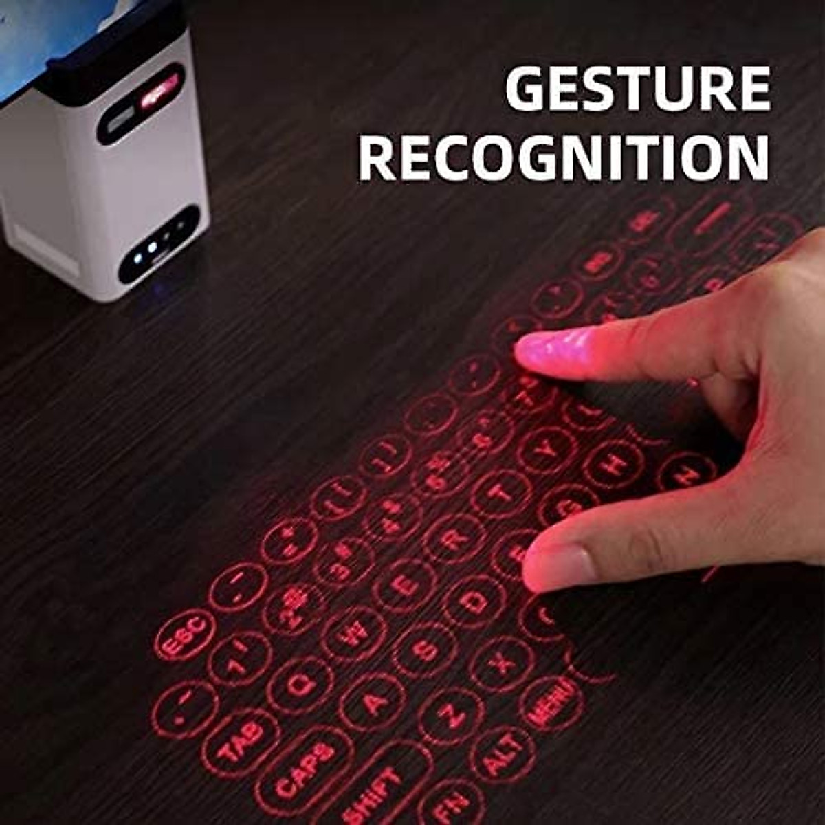 Heartbeat Laser Projection Keyboard, Bluetooth Virtual Keyboard with Keyboard/Mouse/Mobile Power/Mobile Bracket, Wireless Wired Connection Keyboard for Windows/iOS/Android