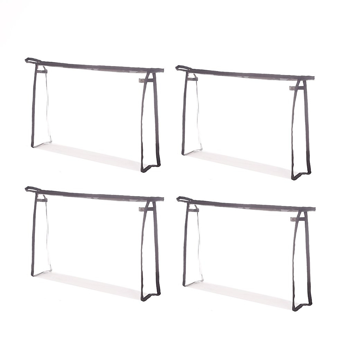 Augbunny Multi-purpose Waterproof Clear Vinyl Zippered Organizer Toiletry Cosmetics Makeup Bag Pouch 4-pack