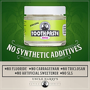 Uncle Harry's Anise Remineralizing Toothpaste | Natural Whitening Toothpaste Freshens Breath & Promotes Enamel | Vegan Fluoride Free Toothpaste (2 Pack)