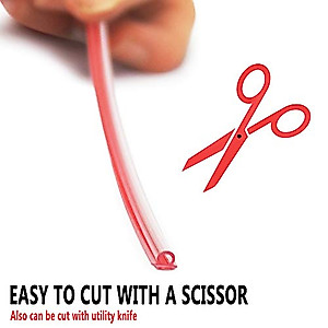 eatelle Vinyl Bulb Translucent Shower Door Seal for 5/32" (4mm) Gap with Pre-Applied 3M Tape, Adhesive Bathroom Strip for 3/16" Thick and UP(1/4, 3/8, 1/2 Glass) 95 Inch Long