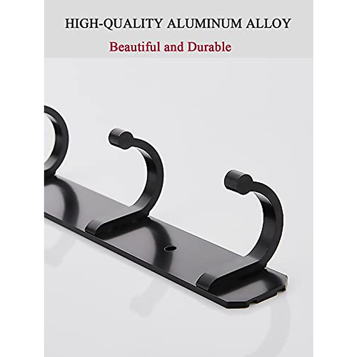 fammom CukAid Coat Rack Wall Mounted,Heavy Duty Metal Towel Hooks,Black Wall Coat Hook for Hanging Clothes,Cooking Tool,Towel,Wallets,Hat, Key,Bag. (Black, 6Hooks)