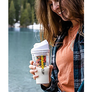 CRUNCHCUP Bundle & Save 15% on Two Portable Cereal Tumblers - No Spoon, No Bowl, It's Cereal on the Go [Blue & White]