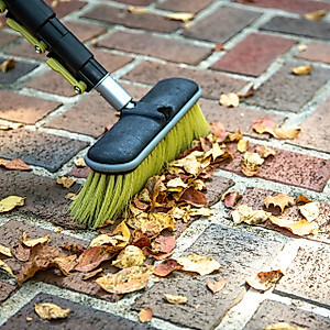 DOCA Floor Scrub Brush with Long Handle - 5-12 Ft Extension Pole (18+ Ft Reach) - Outdoor Broom - Car Wash Brush with Long Handle Also for House Siding, Deck, Patio & More