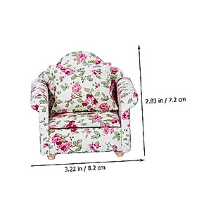 Homoyoyo Mini Sofa Bench Pillow Floral Pillow Daybed Pillows Mini House Furniture Sofa Decoration Mini Sofa Exquisite Mini Sofa Model Wooden Mini House Supply Decorative Mini Sofa Fine Baby