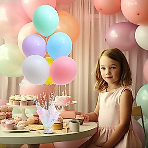 2 Set Pastel Birthday Decorations Rainbow Party Table Balloons Centerpiece Stand Kit for Girls Baby Shower Birthday Party Wedding Prom Table Decorations