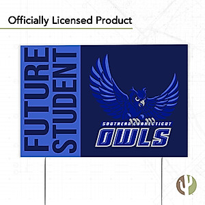 Southern Connecticut State University Graduating Graduate Sign House 12 Inches x 18 Inches With Stakes (Grad Sign 4)