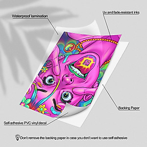 HK Studio Hippie Room Decor Aesthetic Posters - Grunge Room Decor for Teen Room, Dorm 8" x 12" Pack 12