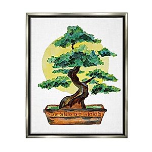 Stupell Industries Bonsai Tree Sun Shape Floating Framed Wall Art, Design by Sebastian Grafmann