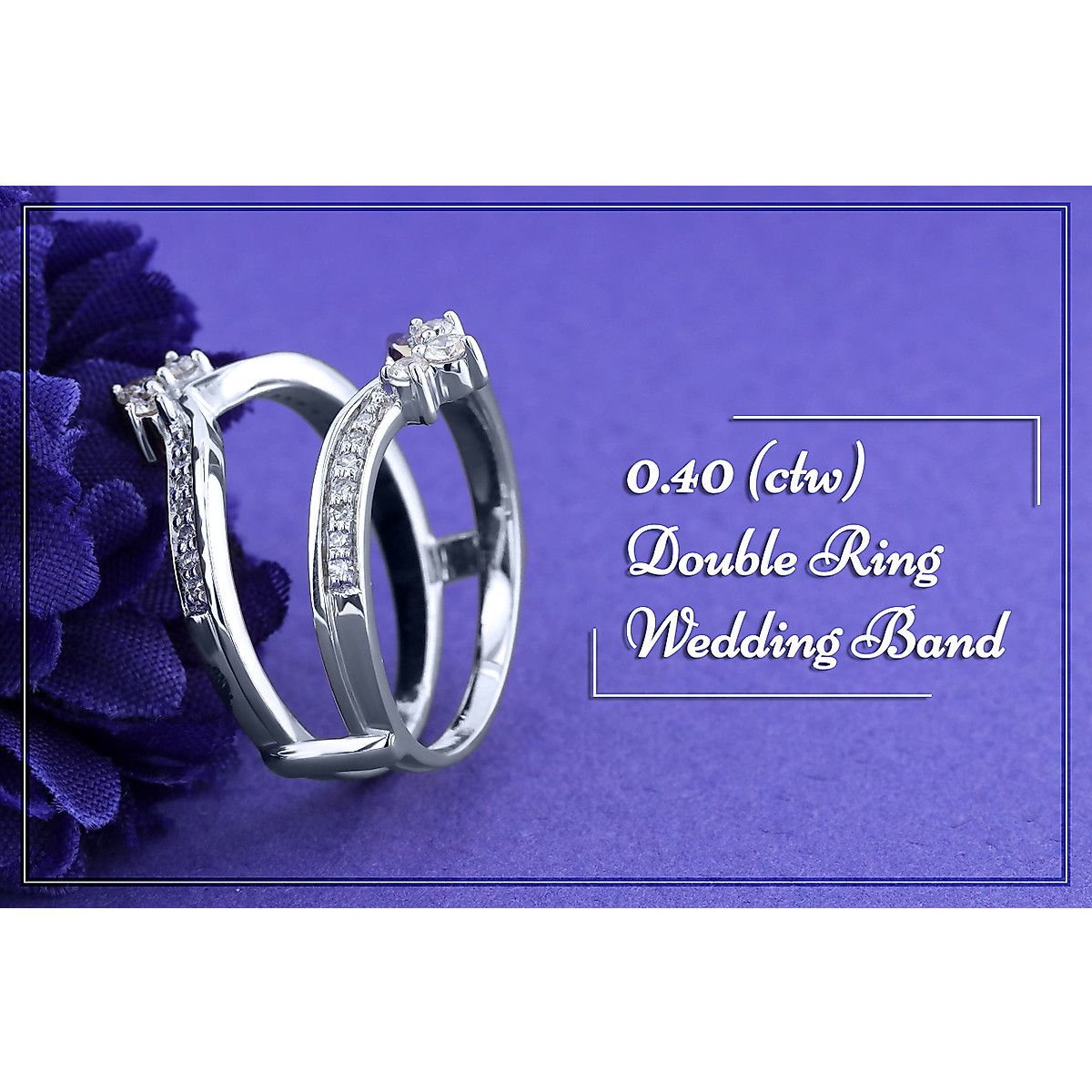 Dazzlingrock Collection 0.40 ctw. Round White Diamond Anniversary Enhancer Ring in 14K White Gold, Size 6.5