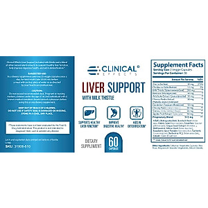 Clinical Effects: Liver Support - Natural Milk Thistle and Zinc Supplement - 60 Veggie Capsules - Helps Detox and Cleanse The Liver - Supports Liver Function and Digestive Health - Made in The USA