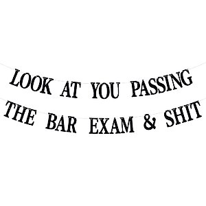 Congrats Lawyer Grad Banner, Future Lawyer, Passed the Bar Exam Banner, Glittery Class of 2024 Law School Graduation Party Decorations Backdrop Gifts