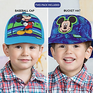Disney boys Disney Toddler Sunhat, Mickey Mouse Kids and Matching Baseball Cap for Beach, Size 2 Bucket Hat, Cap & Bucket Hat, 2-4T US