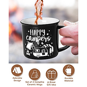 Nefelibata Camping Coffee Mug Christmas Gifts Camping Tea Cups Travel Drinking mugs for Couples, Ceramic Mug His and Hers Anniversary Present Gifts Set of 2