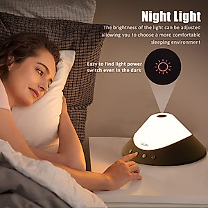 White Noise Machine/Sound Machine/Sleep Machine for Baby and Adults with Remote Control & Adjustable Night Light & Auto-Off Timer & 12 Nature Sounds