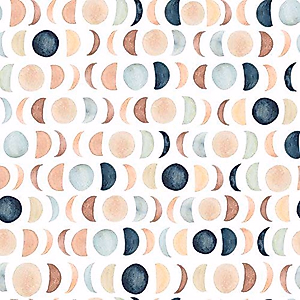 Toki Mats | Waterproof Cover Included Organic Mega Play Mat 55 Inches x 55 Inches | Lunar Phases |Padded Play Mat with Included Cotton Removable Washable Cover