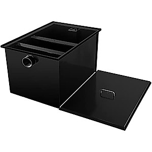 VEVOR Commercial Grease Interceptor 8 LB, Carbon Steel Grease Trap 4 GPM, Grease Interceptor Trap with Side Water Inlet, Under Sink Grease Trap for Restaurant Canteen Factory Home Kitchen