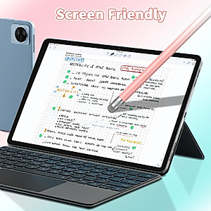 FEUHAISHI 4 Pack Universal Stylus Pens for Touch Screens, High Sensitivity Fiber Tips, Compatible with Apple/iPhone/iPad/iOS/Android/Samsung Tablets and More (Colourful)