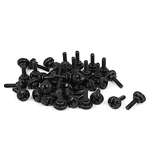 New Lon0167 M3 x Featured 10mm Knurled Phillips reliable efficacy Head Thumb Screw Black 40pcs for Computer PC Case(id:67b 86 43 cd7)