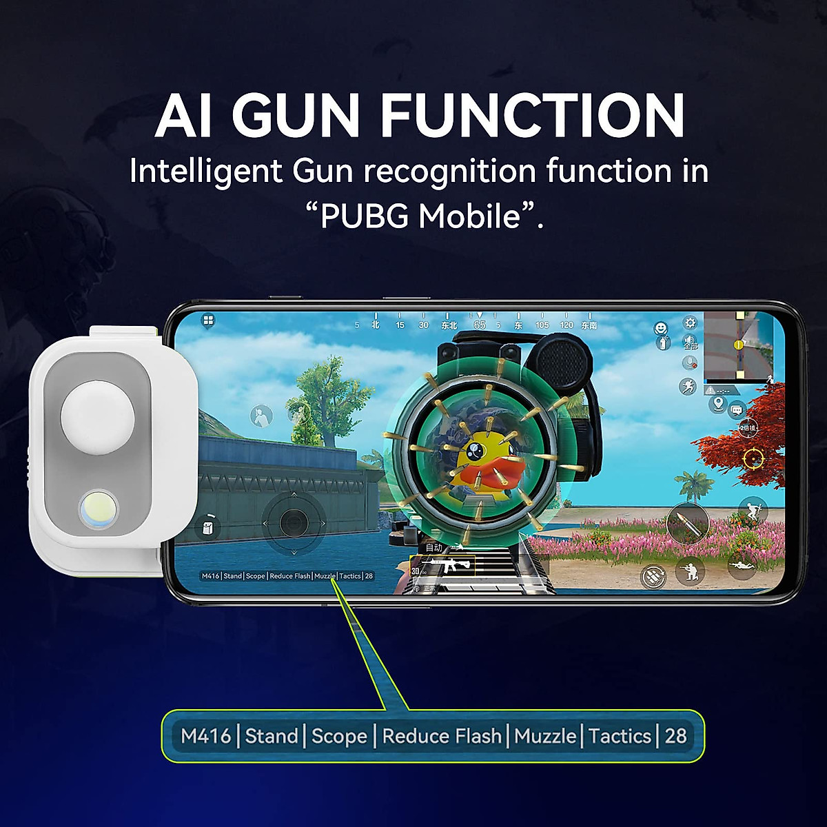 Mobile Game Controller Joystick for Android IOS Phone Tablets, Universal Mini Gaming Gamepad for PUBG, Touch Screen Joypad Control, Comfortable and Portable (White)