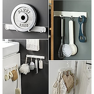 Oraony Ugrade Adhesive Kitchen Utensil Sliding Rack, Wall Mounted Rack Hook Hanger Saving Space No Drilling for Kitchen Refrigerator Door Washer Microwave Bathroom Bedroom (2Pcs)