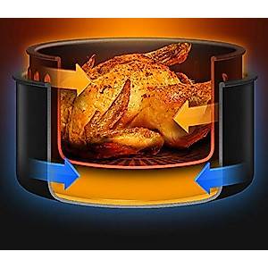 Multifunction Digital air fryer with 6.4 l oil-free French fries electric oven timer and fully adjustable temperature control for healthy oil-free and low-fat cooking LED display non-stick