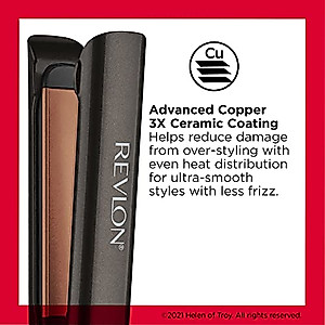 Revlon Copper Smooth Hair Flat Iron | Frizz Control for Fast and Shiny Styles, (1 in)