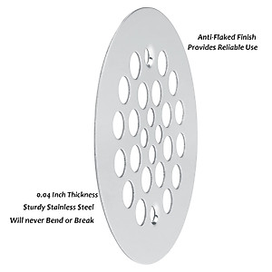 Artiwell 4-1/4“ Shower Strainer Drain Trim Set, Screw-in Shower Strainer Drain Cover, Plastic-Oddities Style Replacement Strainer Grid,Machine & Self-Tapping Screws Included (Chrome Plated)