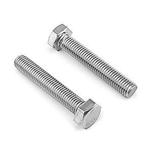 MroMax 2Pcs M14 x 80mm Hex Head Screws Bolts, 304 Stainless Steel 18-8, Fully Threaded, External Hex Drive, for Mounting Chair, Handles, Rail, Pump, Wheels, Antenna Parts, Boat and Plastic Bumpers