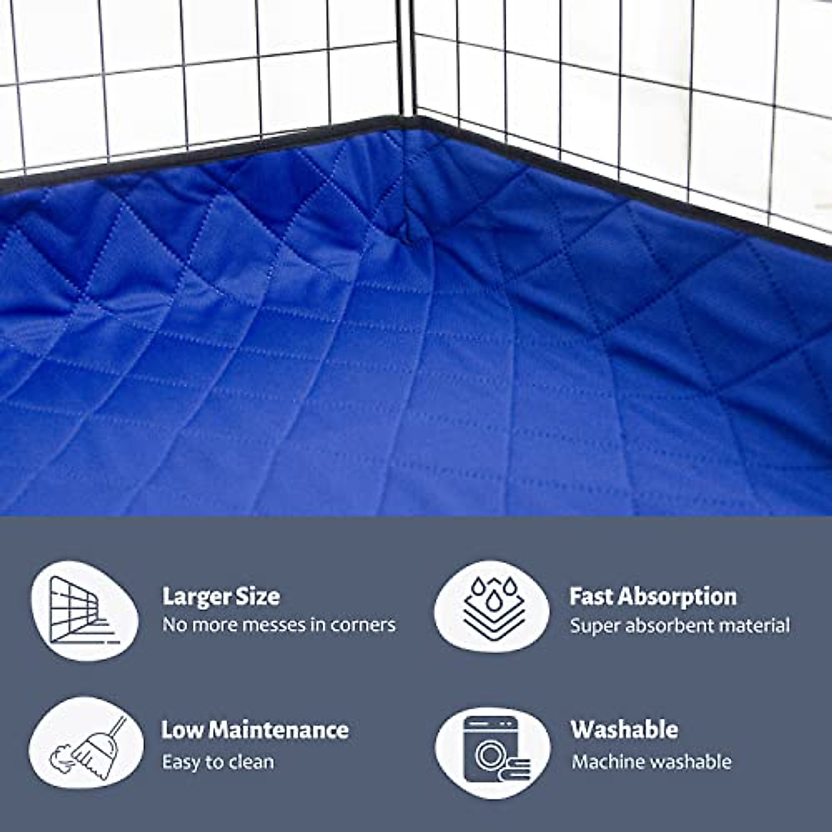 Tierecare Guinea Pig Cage Liners Bedding Cover Corners Washable Reusable Pee Pad Absorbent with Leakproof Bottom for Guinea Pig Rabbits Small Animals