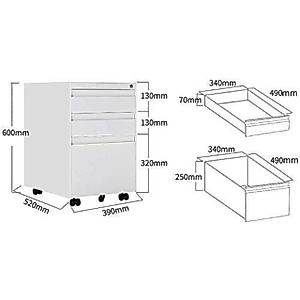 File Storage Cabinet Flat Flat File Cabinet Flat File Data Storage File Box Folder Storage Box Drawer Filing Cabinet Wheeled Movable with Lock with Pulley Desktop Supplies File Box File Box