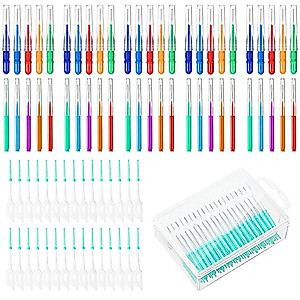 350 Pieces Floss Braces Brush Interdental Brush Teeth Toothpicks Cleaners Soft Dental Flosser Picks Refill Dental Cleaning Tool for Adult Tooth Clean (Mixed Color)