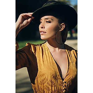 IDB Classic Stainless Steel Big Hoop Color Earrings - Huge Basketball Oversized Retro 80's Hoops - 3 1/8 inch (3.125" / 80mm) Diameter - (Midnight Black)