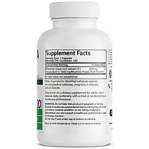 Bronson Rhodiola Rosea Vegetarian Capsules - Adaptogenic Herb - Brain, Stress & Mood Support - Non-GMO, 120 Count