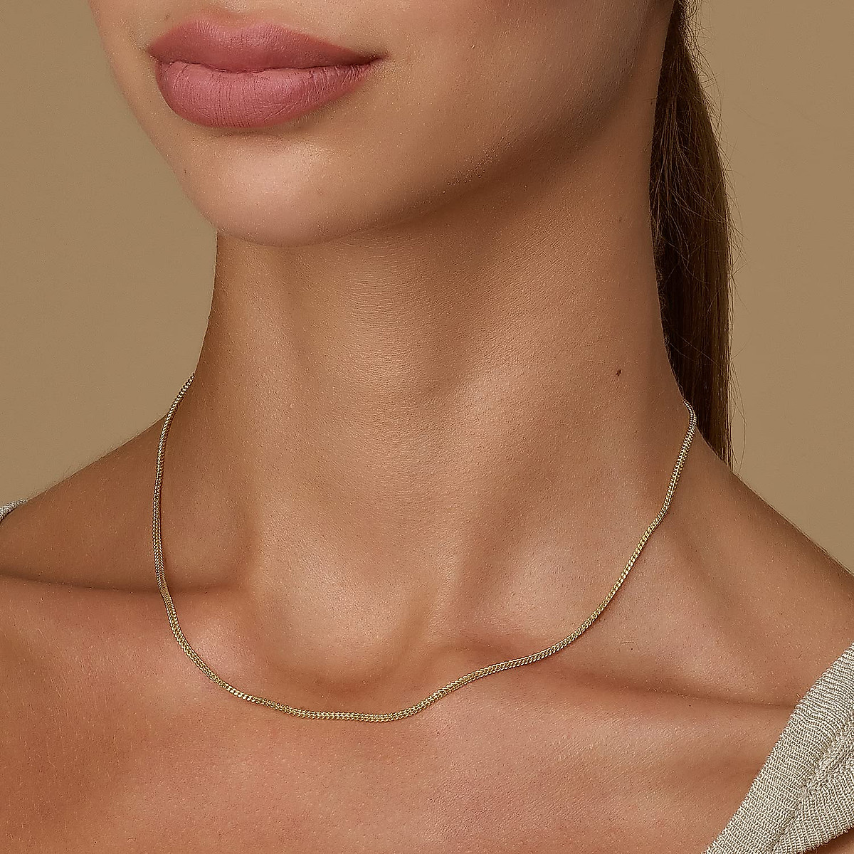 PORI JEWELERS 10K Yellow Gold 1.5mm, 2.5mm Franco Square Box Chain Necklace or Bracelet - Lobster Clasp (1.5MM, 20)