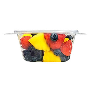 Koda Cup 16 oz. (Pint Size) RPET Clear Hinged Deli Meal Prep Fruit Salad Display Food Storage Containers (Pack of 200)
