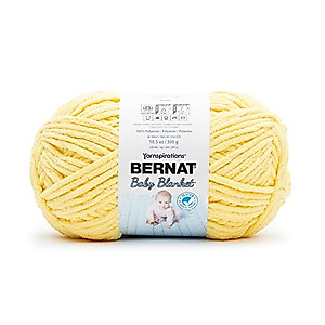 Bernat Baby Blanket BB Buttercup Yarn - 1 Pack of 10.5oz/300g - Polyester - #6 Super Bulky - 220 Yards - Knitting/Crochet