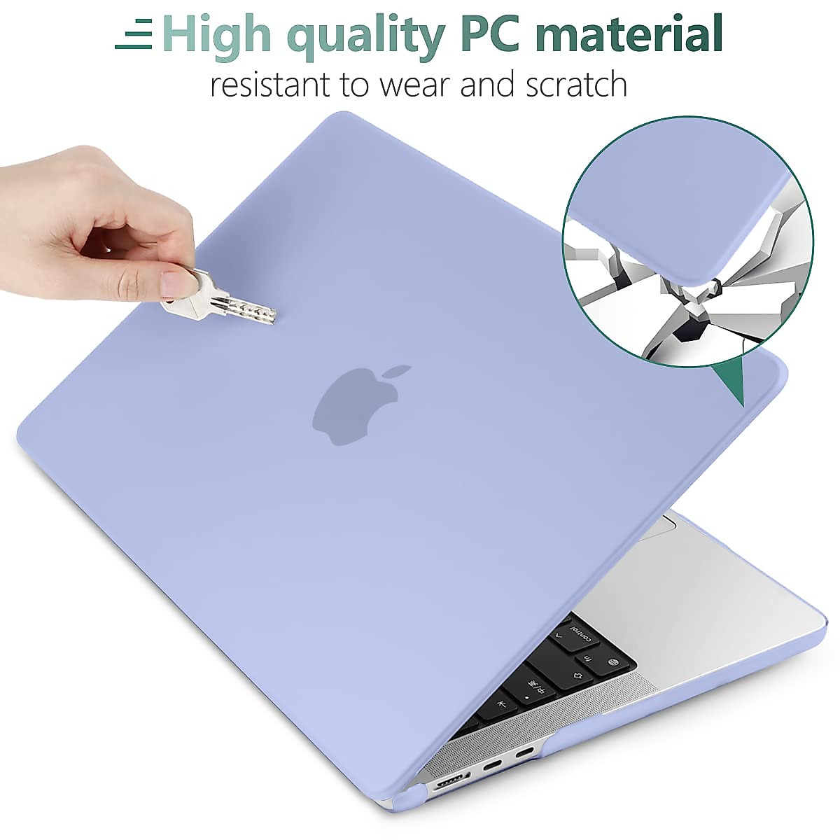 MEEgoodo Case for M3 MacBook Air 13.6 inch CaseCase 2024 2022,Fit Model A3113 A2681 with M3 M2 Chip, Laptop Hard Shell Cases with Keyboard Cover & Camera Cover for MacBook Air M2, Matte Airy Blue