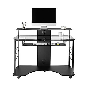 Realspace® 47"W Mobile Tech Desk, Black