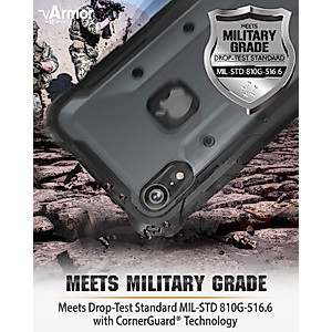 Vena vArmor Rugged Case Compatible with Apple iPhone XR (6.1"-inch), (Military Grade Drop Protection) Heavy Duty Holster Belt Clip Cover with Kickstand - Space Gray