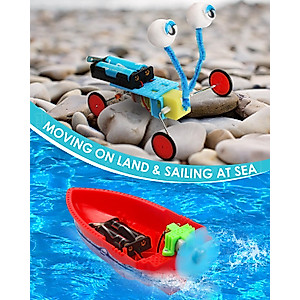 6 Set STEM Kits, DC Motor Electronic Robotic for Kids Age 8-12, STEM Projects, DIY Science Experiments Circuit Building Kits, Electric Robot Toy, Gift for 8 9 10 11 12 Year Old Boys and Girls