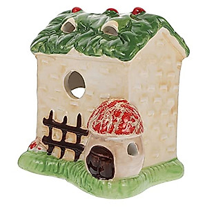 POPETPOP Ceramic Hamster House Cool Bed Hide Cave Small Animal Habitat Hut Gerbils Nest Pet Hideout Hut Cave for Gerbils Chinchillas Hamster Rabbit