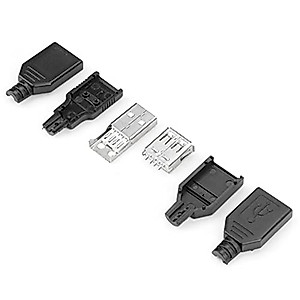 Boxwizard 20pcs/set Type A 2.0 USB Port 4 Pin Socket Adapter with Black Plastic Housing